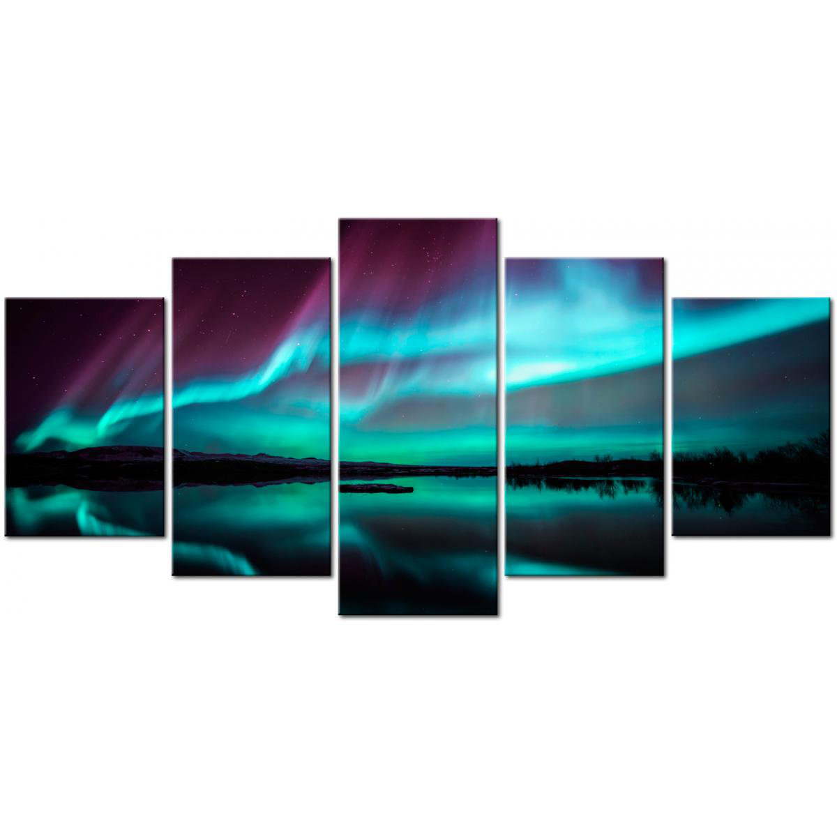 East Urban Home Night Light II - 5 Piece Wrapped Canvas Print | Wayfair